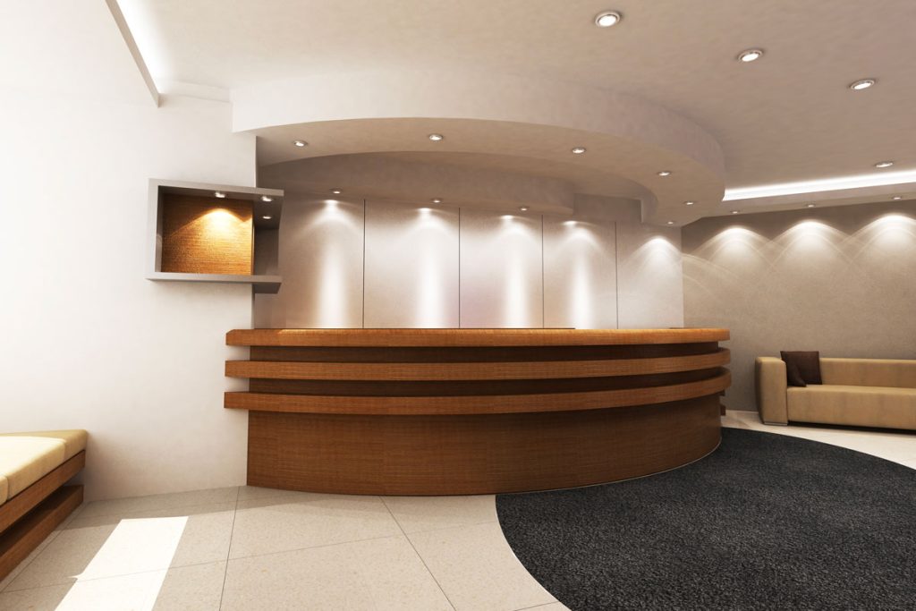 Banque d'accueil bois espace professionnel - (92)